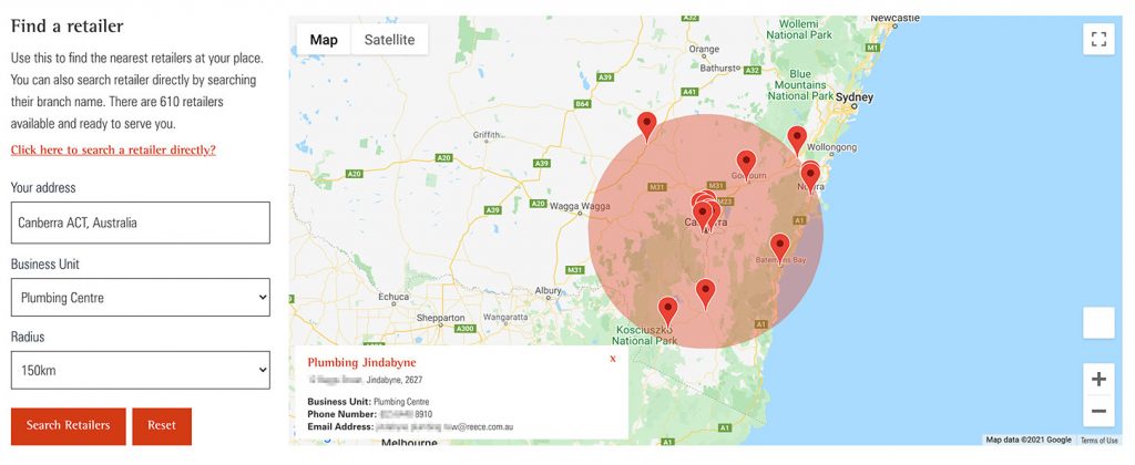 A Store Locator Widget powered by React & Google Map API